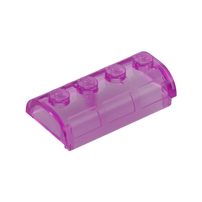 LEGO Transparent Dark Pink Treasure Chest Lid 2 x 4 Curved with Thick ...