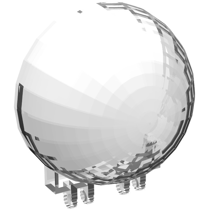 LEGO Transparent Dome 6 x 6 x 3 with Hinge Stubs (50747 / 52979 ...