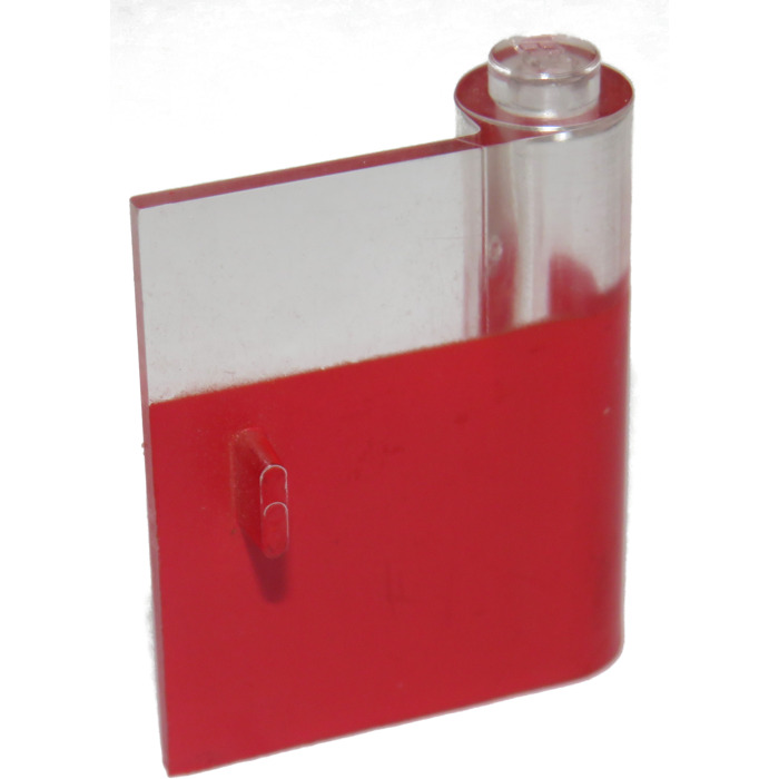 LEGO Transparent Door 1 x 3 x 3 Right with Red Bottom with Thin Handle ...