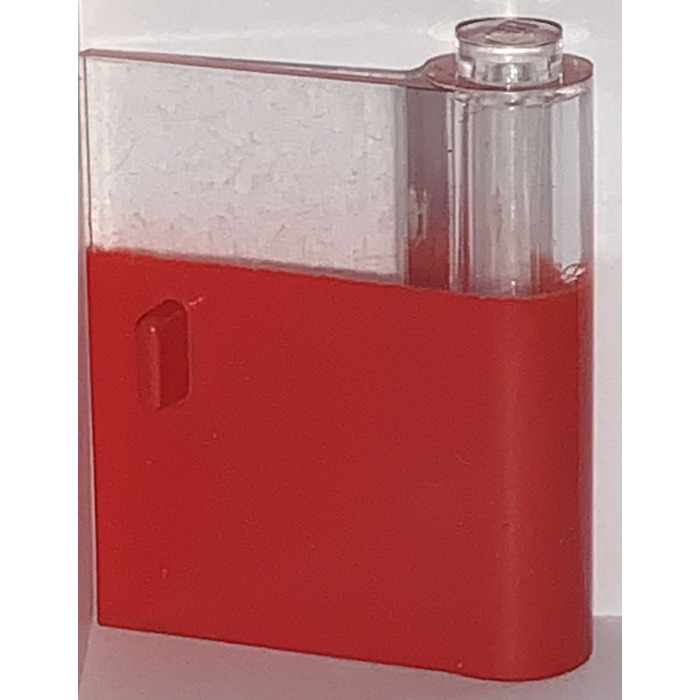 LEGO Transparent Door 1 x 3 x 3 Right with Red Bottom with Thin Handle ...