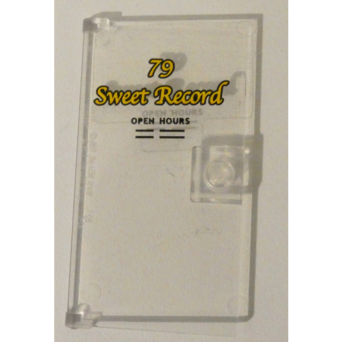 LEGO Transparent Door 1 x 4 x 6 with Stud Handle with '79 Sweet Record ...