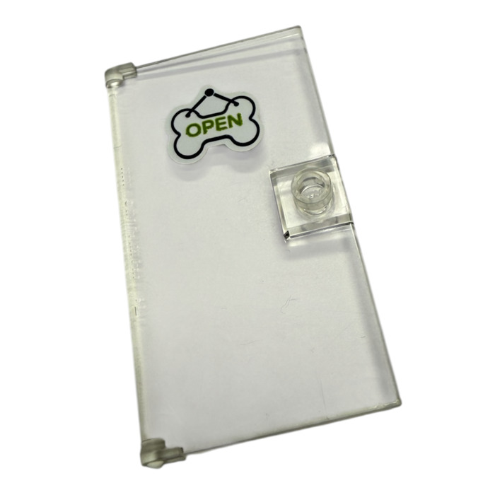 LEGO Door 1 x 4 x 6 with Stud Handle with open shield in bone form ...