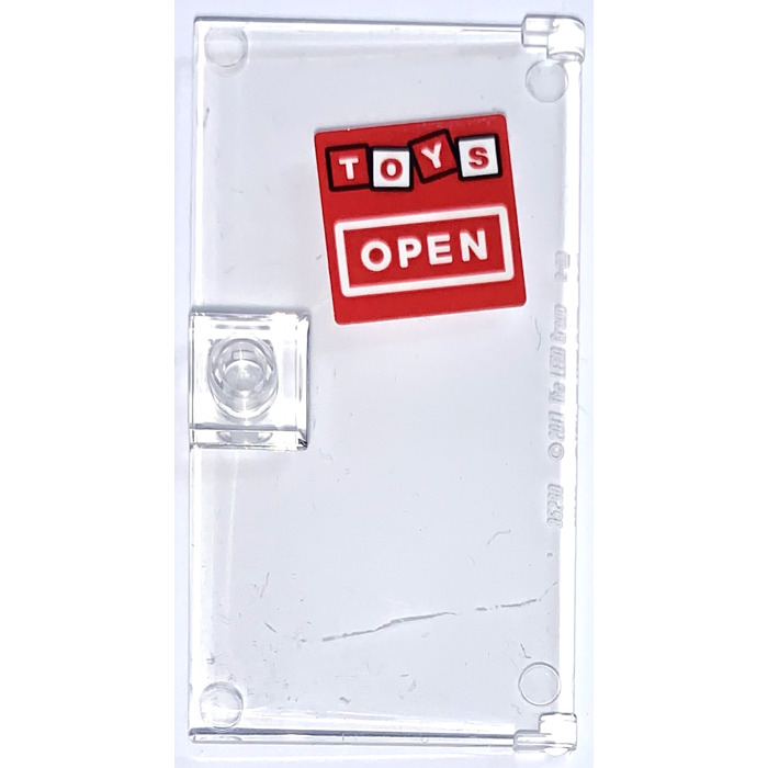 LEGO Transparent Door 1 x 4 x 6 with Stud Handle with TOYS OPEN Sticker ...