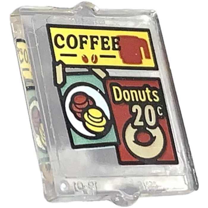 LEGO Glass for Window 1 x 2 x 2 with Coffee Donuts 20c Sticker (7179 ...