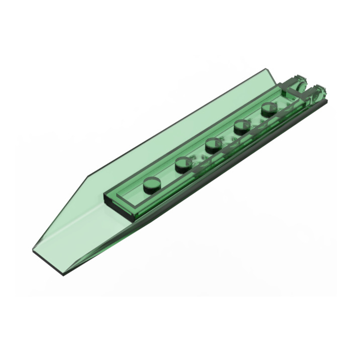 LEGO Transparent Green Hinge Plate 1 x 8 with Angled Side Extensions ...