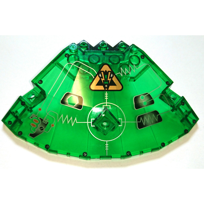 LEGO Transparent Green Panel 10 x 10 x 2.3 Quarter Saucer Top with ...