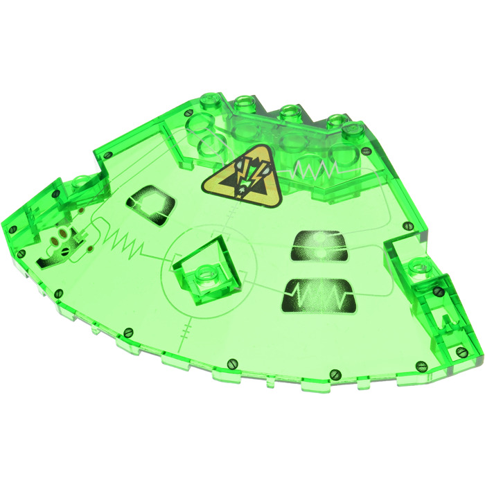 LEGO Transparent Green Panel 10 x 10 x 2.3 Quarter Saucer Top with ...