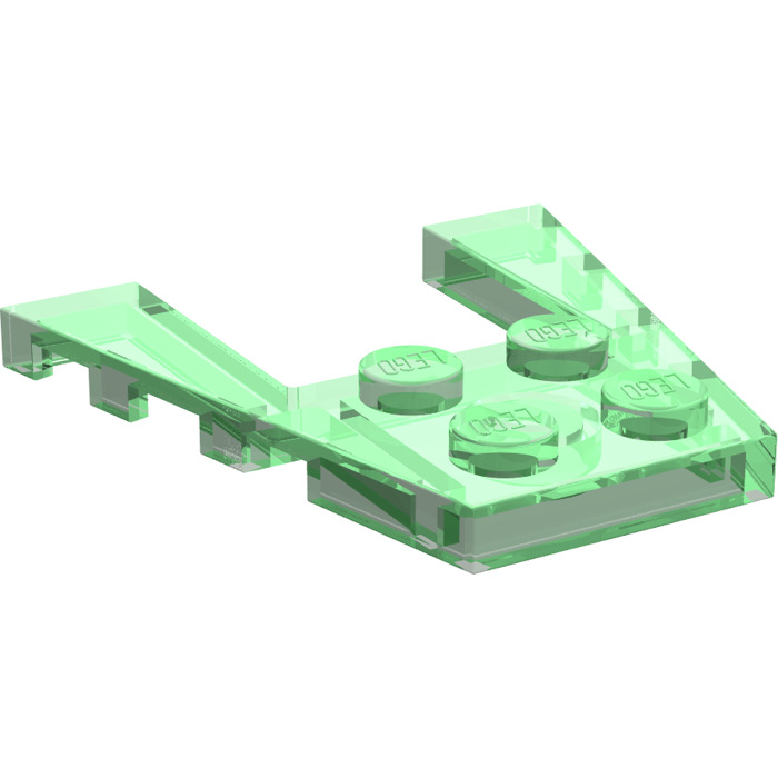 LEGO Transparent Green Wedge Plate 4 x 4 with 2 x 2 Cutout (41822 / ...