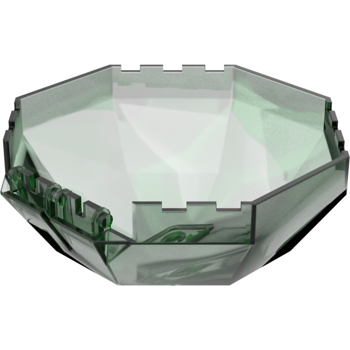 LEGO Transparent Green Windscreen 10 x 10 x 4 Octagonal Canopy (2598 ...