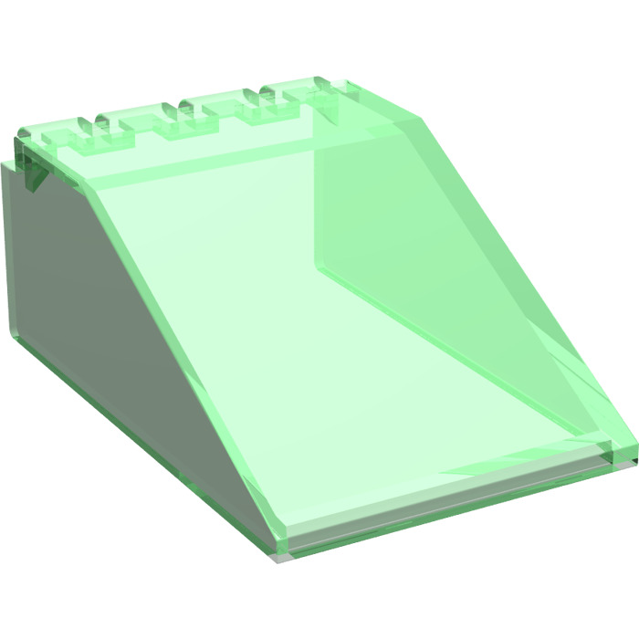 LEGO Transparent Green Windscreen 6 x 4 x 2 Canopy (4474 / 30066 ...