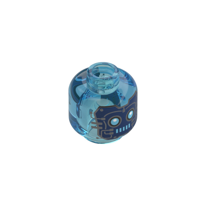 LEGO Transparent Light Blue Cyber Drone Minifigure Head (3626 / 73863 ...