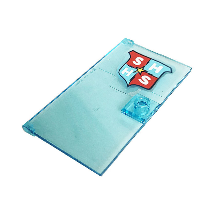 LEGO Transparent Light Blue Door 1 x 4 x 6 with Stud Handle with Logo ...