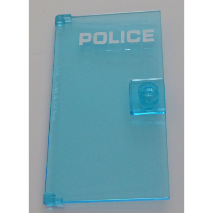 LEGO Transparent Light Blue Door 1 x 4 x 6 with Stud Handle with White ...