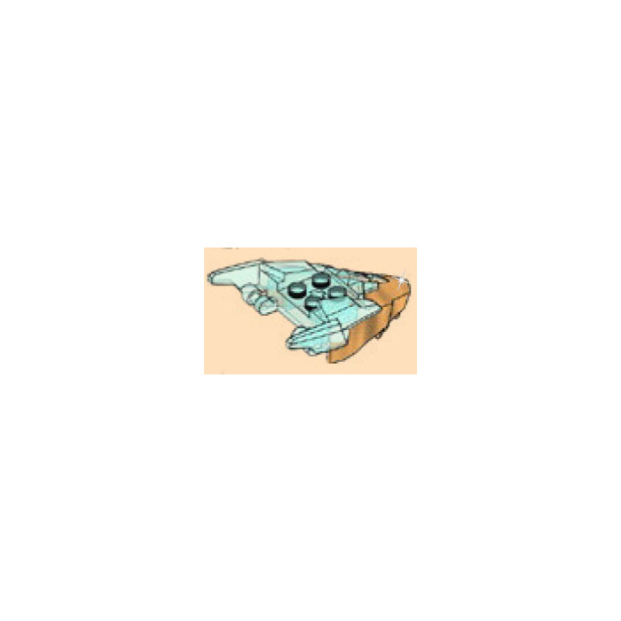 LEGO Transparent Light Blue Dragon Head with Horns with Pearl Gold Face ...