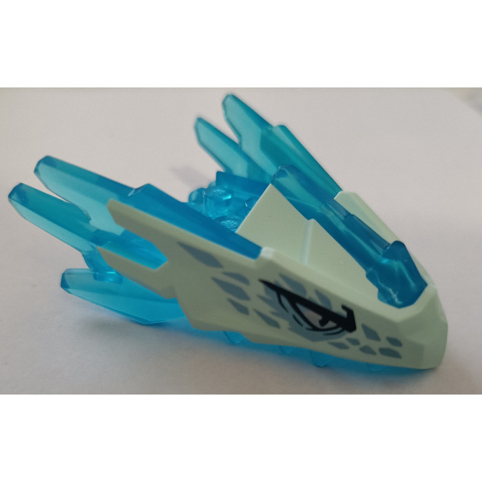 LEGO Transparent Light Blue Dragon Head with Spikes with Light Aqua ...