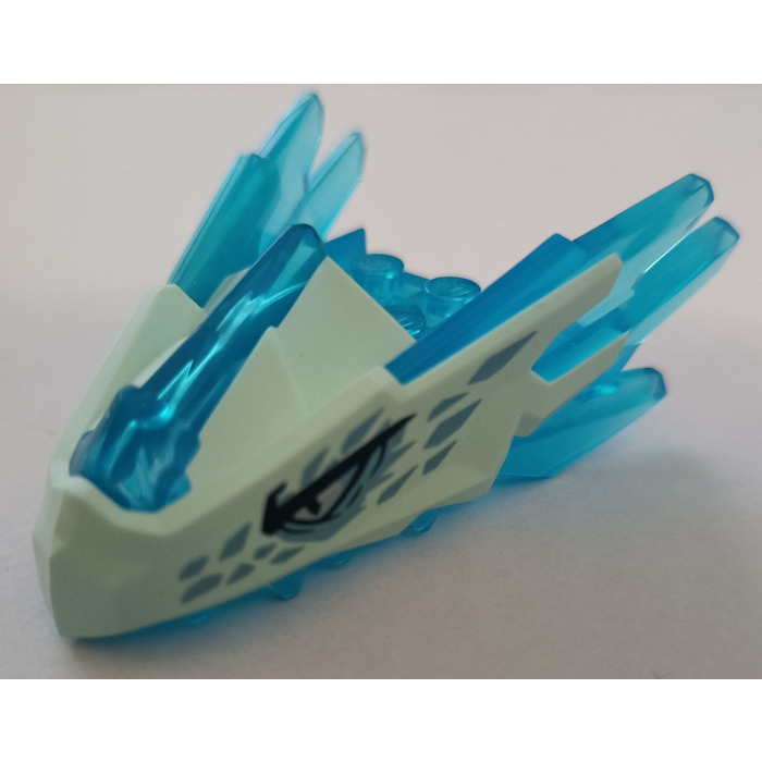 LEGO Transparent Light Blue Dragon Head with Spikes with Light Aqua ...