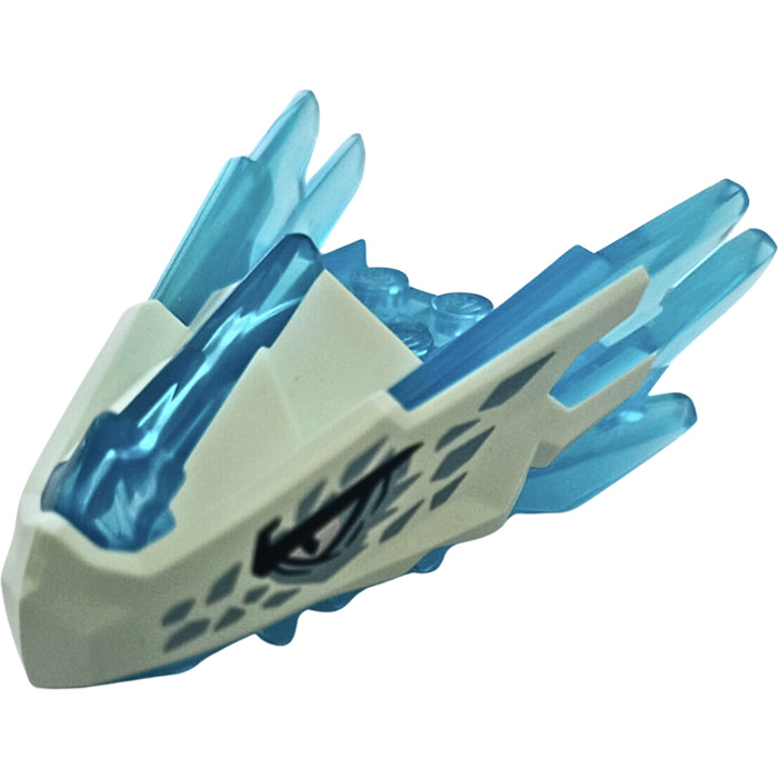 LEGO Transparent Light Blue Dragon Head with Spikes with Light Aqua ...