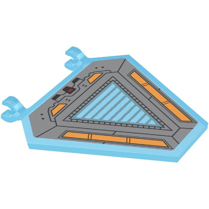 LEGO Transparent Light Blue Flag 5 x 6 Hexagonal with Panelling and ...