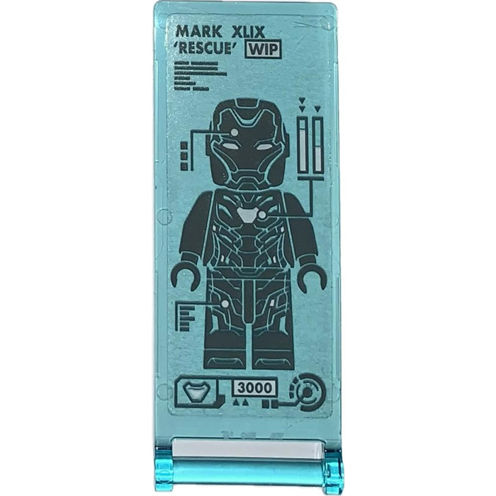 LEGO Transparent Light Blue Flag 7 x 3 with Bar Handle with Screen with ...