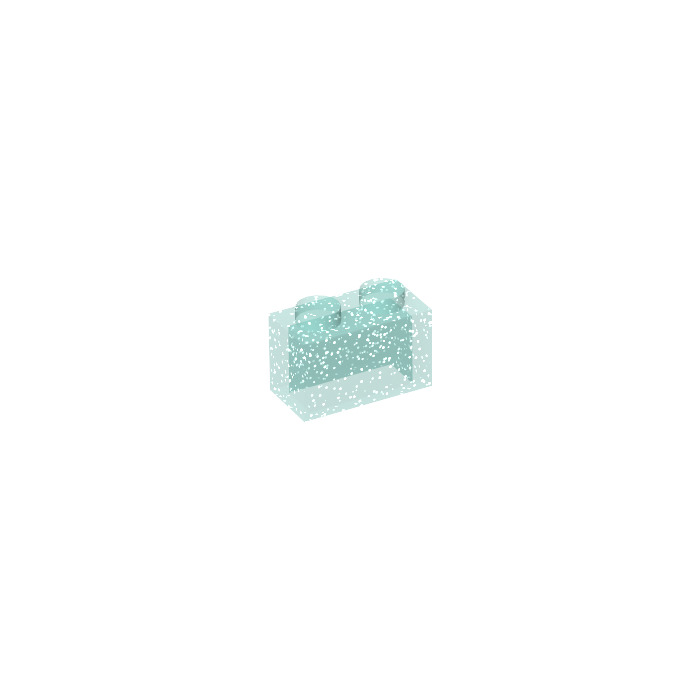 LEGO Transparent Light Blue Glitter Brick 1 x 2 without Bottom Tube ...
