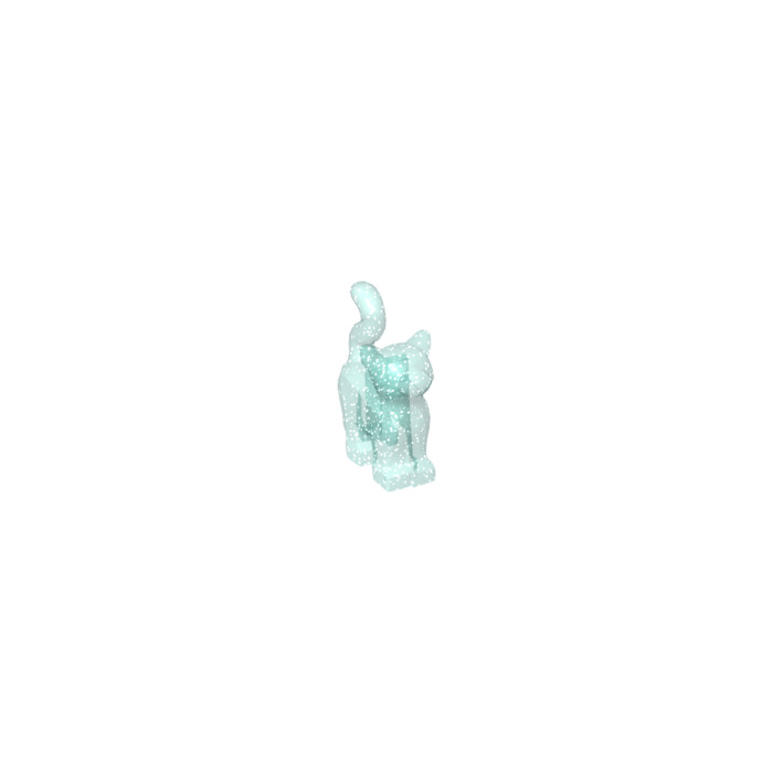 LEGO Transparent Light Blue Glitter Standing Cat with Long Tail (80829 ...