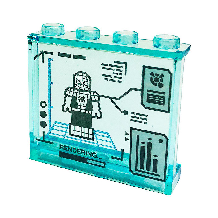 LEGO Panel 1 x 4 x 3 con Spiderman, 'RENDERING', Displays Pegatina con ...