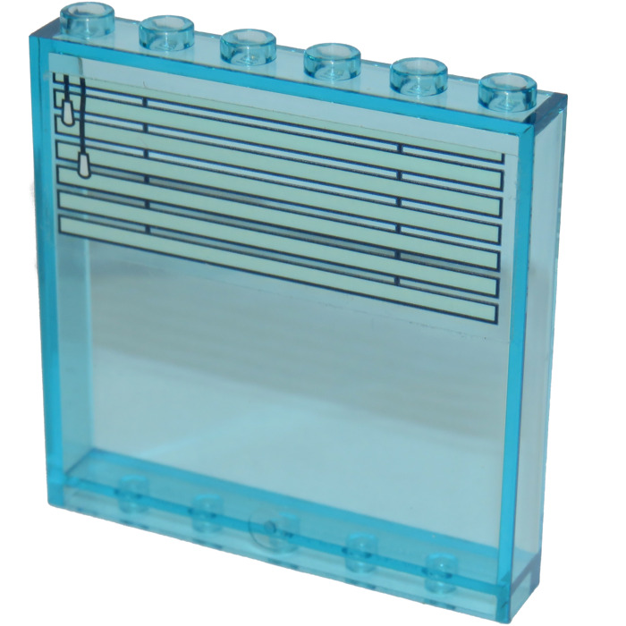 LEGO Transparent Light Blue Panel 1 x 6 x 5 with Partially drawn shade ...