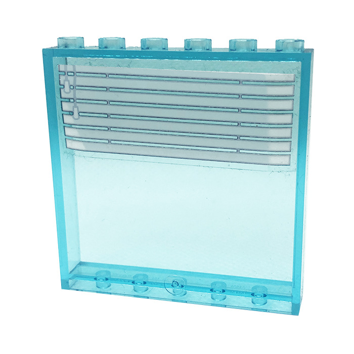 LEGO Transparent Light Blue Panel 1 x 6 x 5 with Partially drawn shade ...