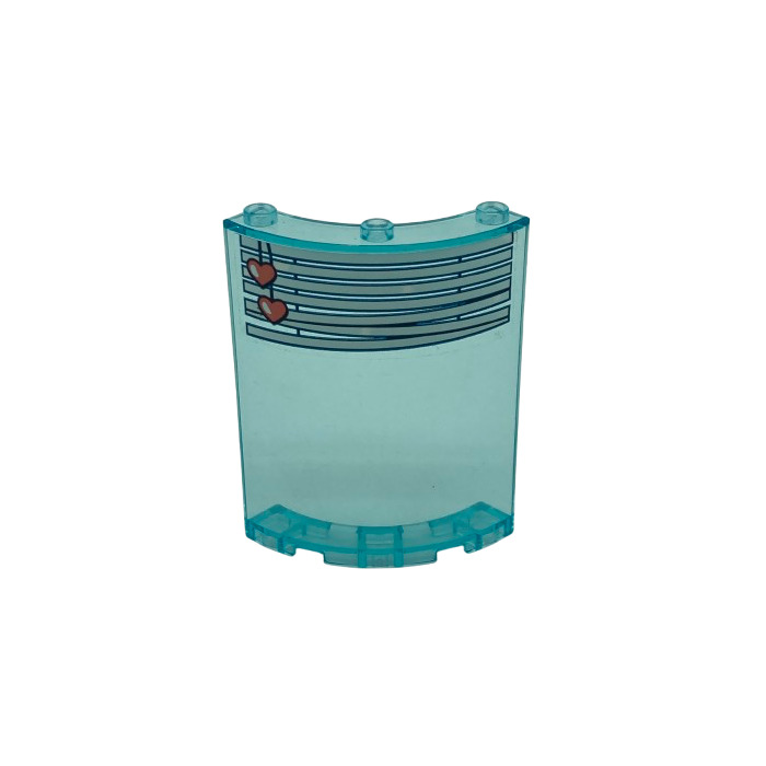 LEGO Transparent Light Blue Panel 4 x 4 x 6 Curved with White Venetian ...