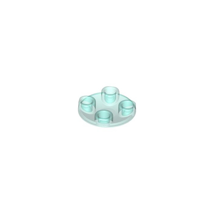 LEGO Transparent Light Blue Plate 2 x 2 Round with Rounded Bottom (2654 ...