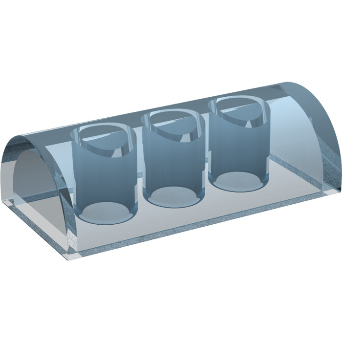 LEGO Transparent Light Blue Slope 2 x 4 Curved without Groove (6192 / ...