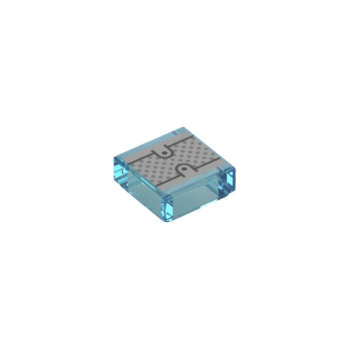 LEGO Transparent Light Blue Tile 1 x 1 with Dots and Lines on Silver ...