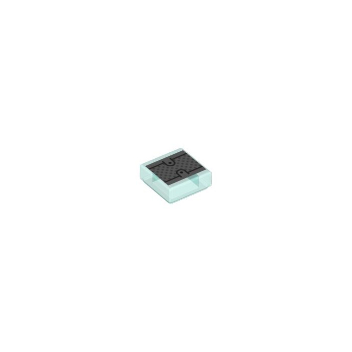 LEGO Transparent Light Blue Tile 1 x 1 with Dots and Lines on Silver ...