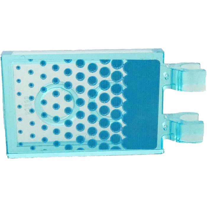 LEGO Transparent Light Blue Tile 2 x 3 with Horizontal Clips with Dark ...