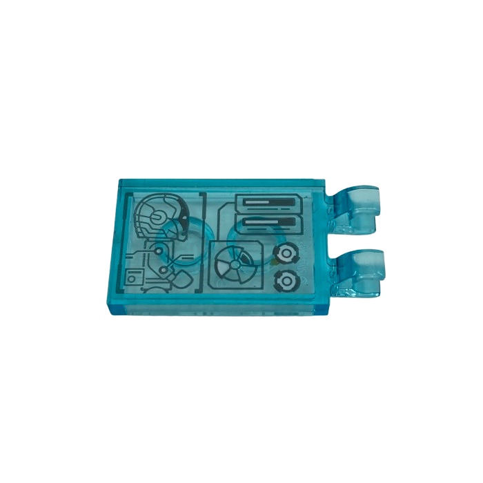 LEGO Transparent Light Blue Tile 2 x 3 with Horizontal Clips with ...