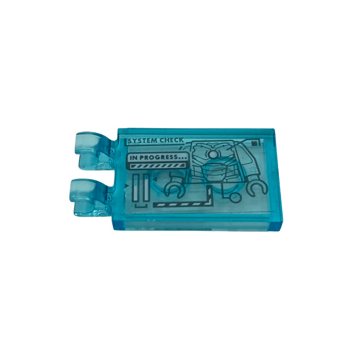 LEGO Transparent Light Blue Tile 2 x 3 with Horizontal Clips with Iron ...