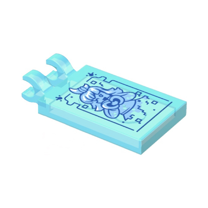 LEGO Transparent Light Blue Tile 2 x 3 with Horizontal Clips with Mei ...