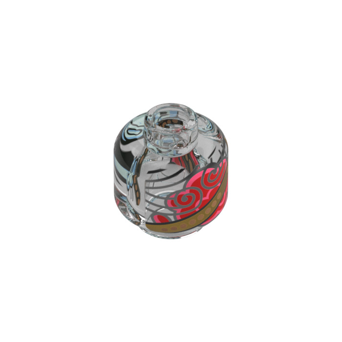 LEGO Minifigure Head with Remembrall with Silver Swirls, Red and Light ...