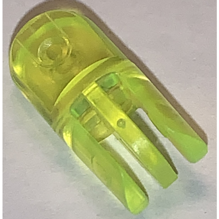 LEGO Transparent Neon Green Arm Section (Turned) with 2 and 3 Stubs ...