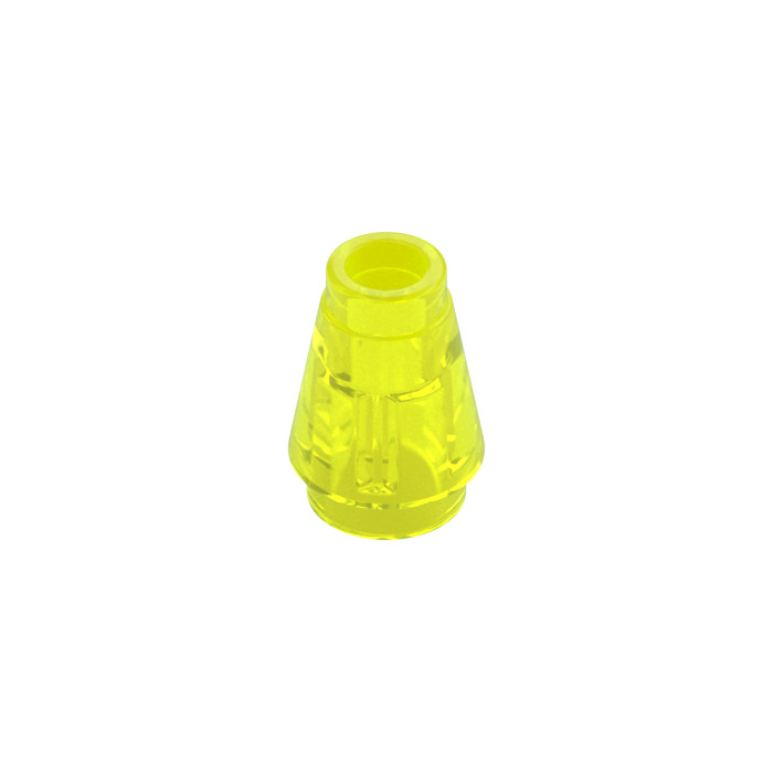 LEGO Transparent Neon Green Cone 1 x 1 with Top Groove (4589) | Brick Owl