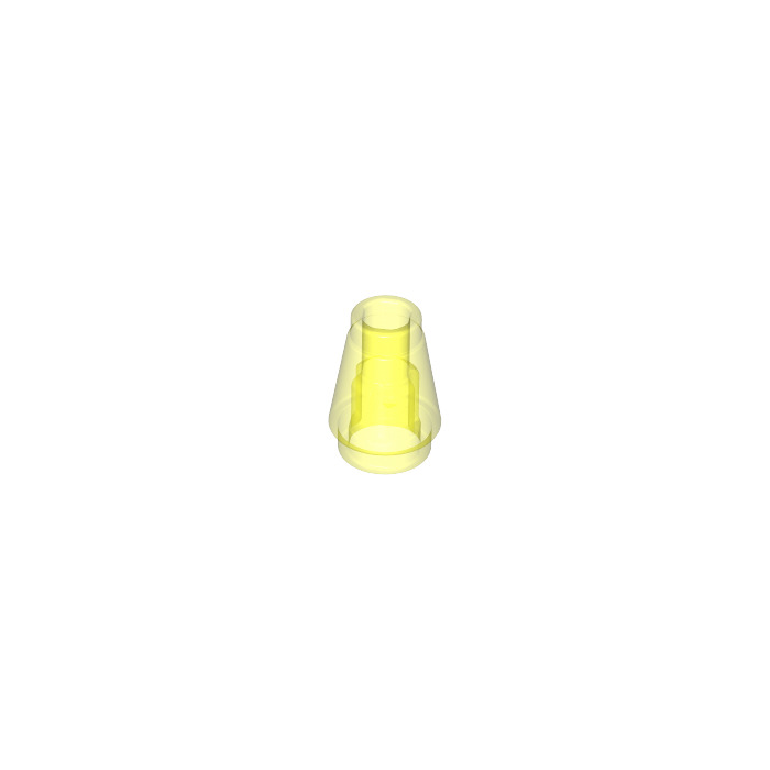 LEGO Transparent Neon Green Cone 1 x 1 with Top Groove (4589) | Brick Owl