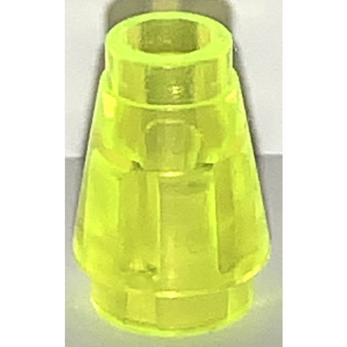 LEGO Transparent Neon Green Cone 1 x 1 with Top Groove (4589) | Brick Owl