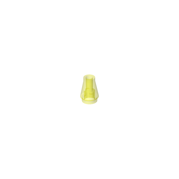 LEGO Transparent Neon Green Cone 1 x 1 without Top Groove (4589 ...