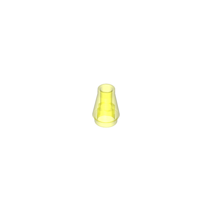 LEGO Transparent Neon Green Cone 1 x 1 without Top Groove (4589 ...