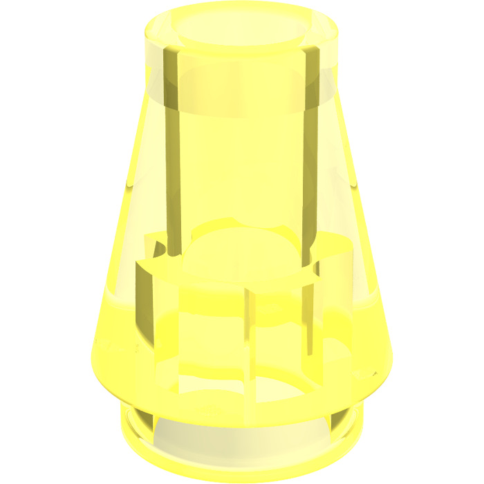 LEGO Transparent Neon Green Cone 1 x 1 without Top Groove (4589 / 6188 ...