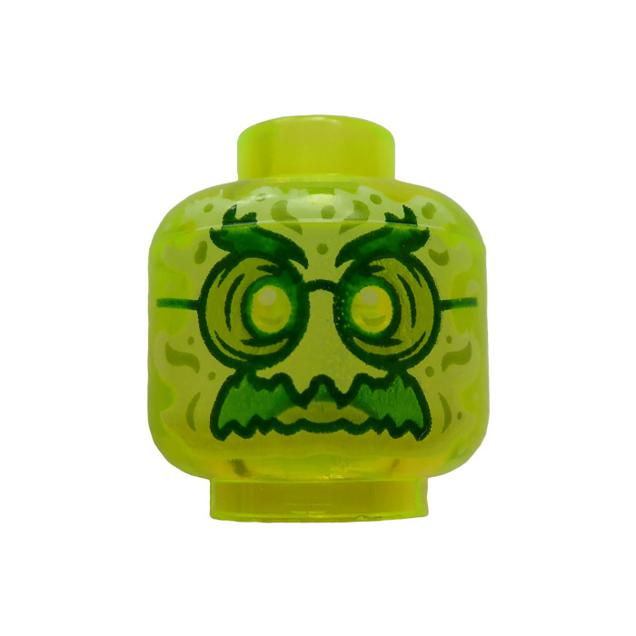 LEGO Transparent Neon Green Head with Alien Ghost Face (3626 / 62954 ...