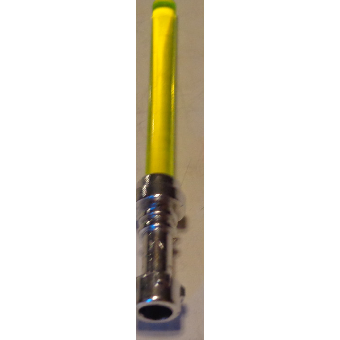 LEGO Transparent Neon Green Lightsaber Bar with Chrome Silver Straight ...