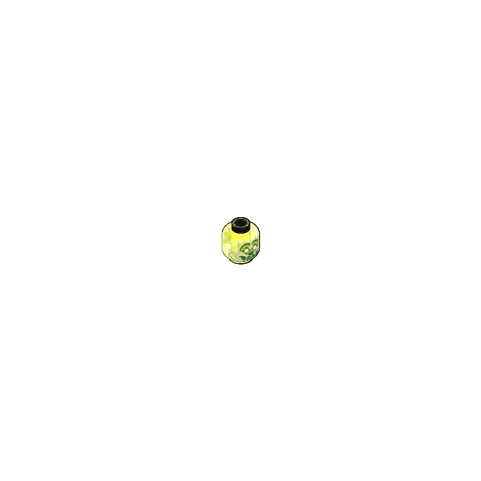 LEGO Transparent Neon Green Minifigure Head with Yellowish Green Ghost ...