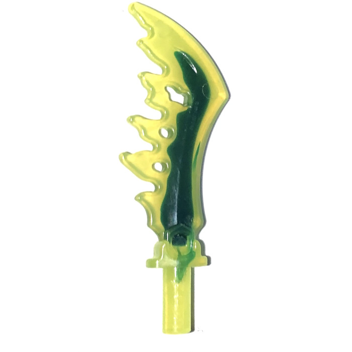 LEGO Transparent Neon Green Sword with Serrated Blade with Marbled Dark ...