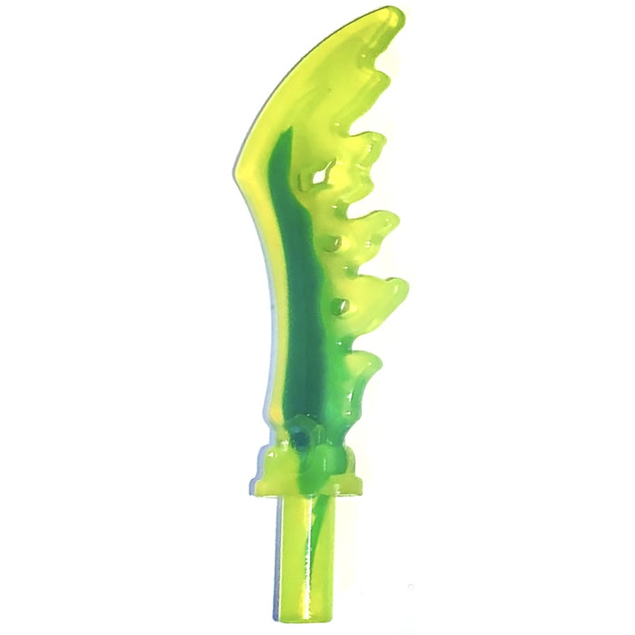 LEGO Transparent Neon Green Sword with Serrated Blade with Marbled Dark ...